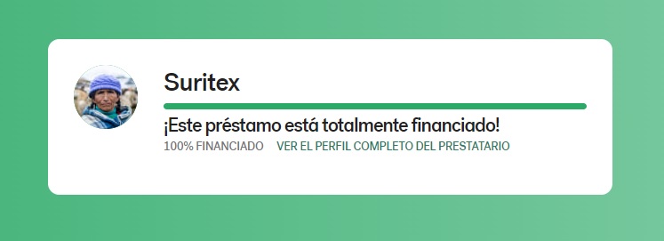 PROYECTO KIVA FINANCIADO EXITOSAMENTE – SURITEX